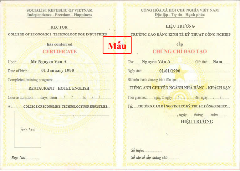 KHÓA HỌC TIẾNG ANH NHÀ HÀNG KHÁCH SẠN - Trường Cao Đẳng Kinh Tế Kỹ ...